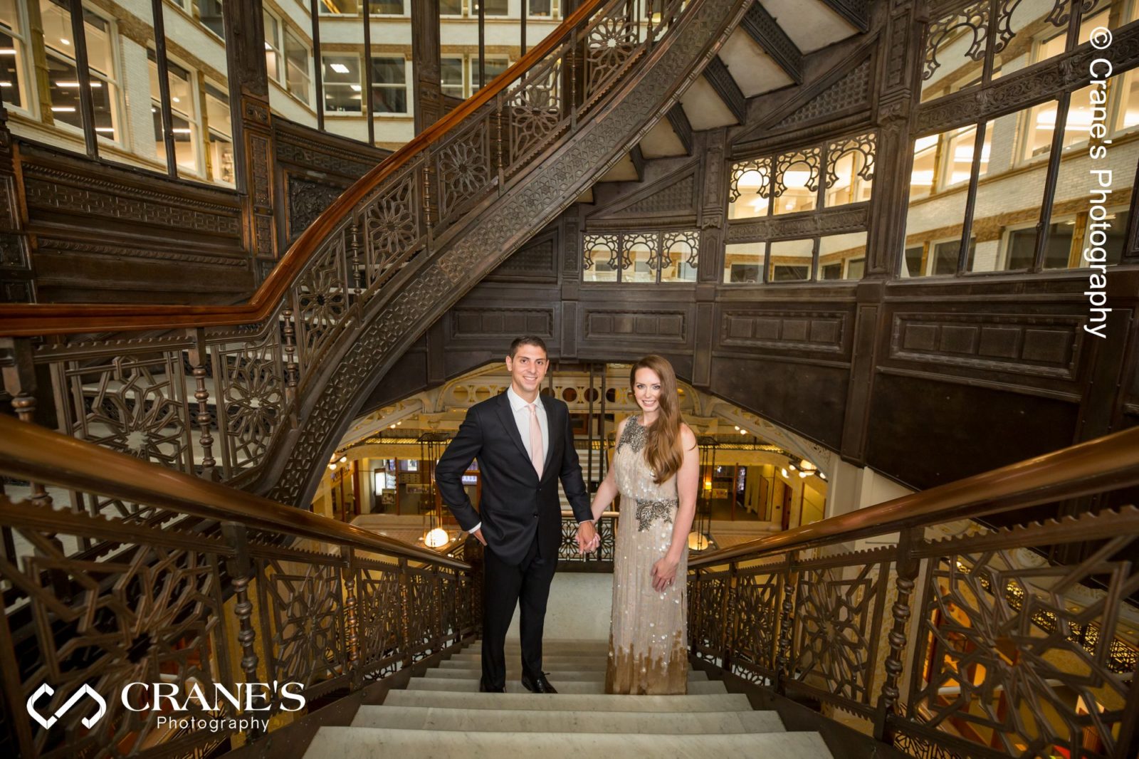 Engagement session at The Rookery in Chicago | A Historic Masterpiece